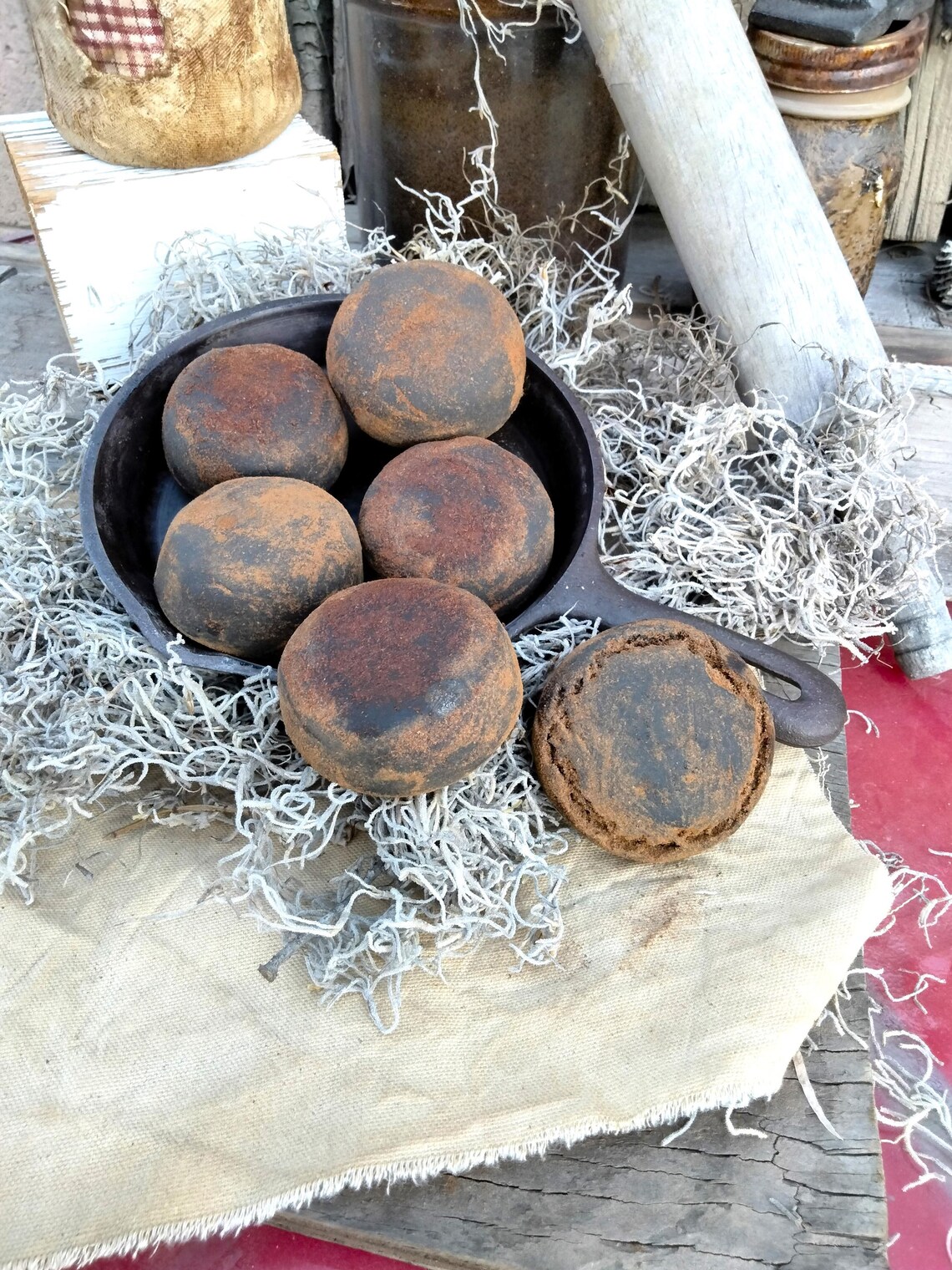 Primitive Blackened Six Biscuits, Colonial Blackened Six Biscuits - Etsy