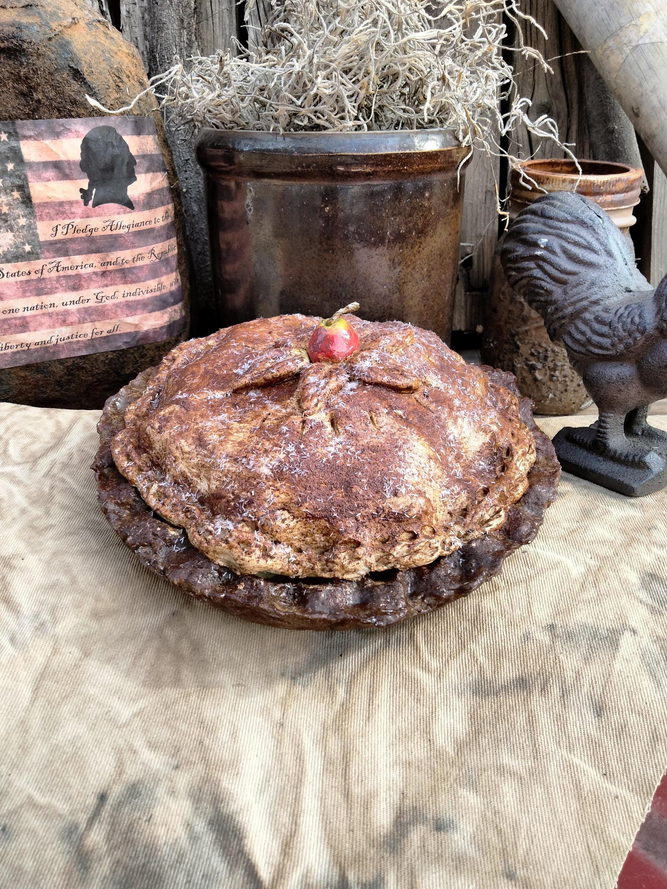 Faux/fake Apple Pie, Farmhouse Kitchen, Primitive Pantry Goods - Etsy