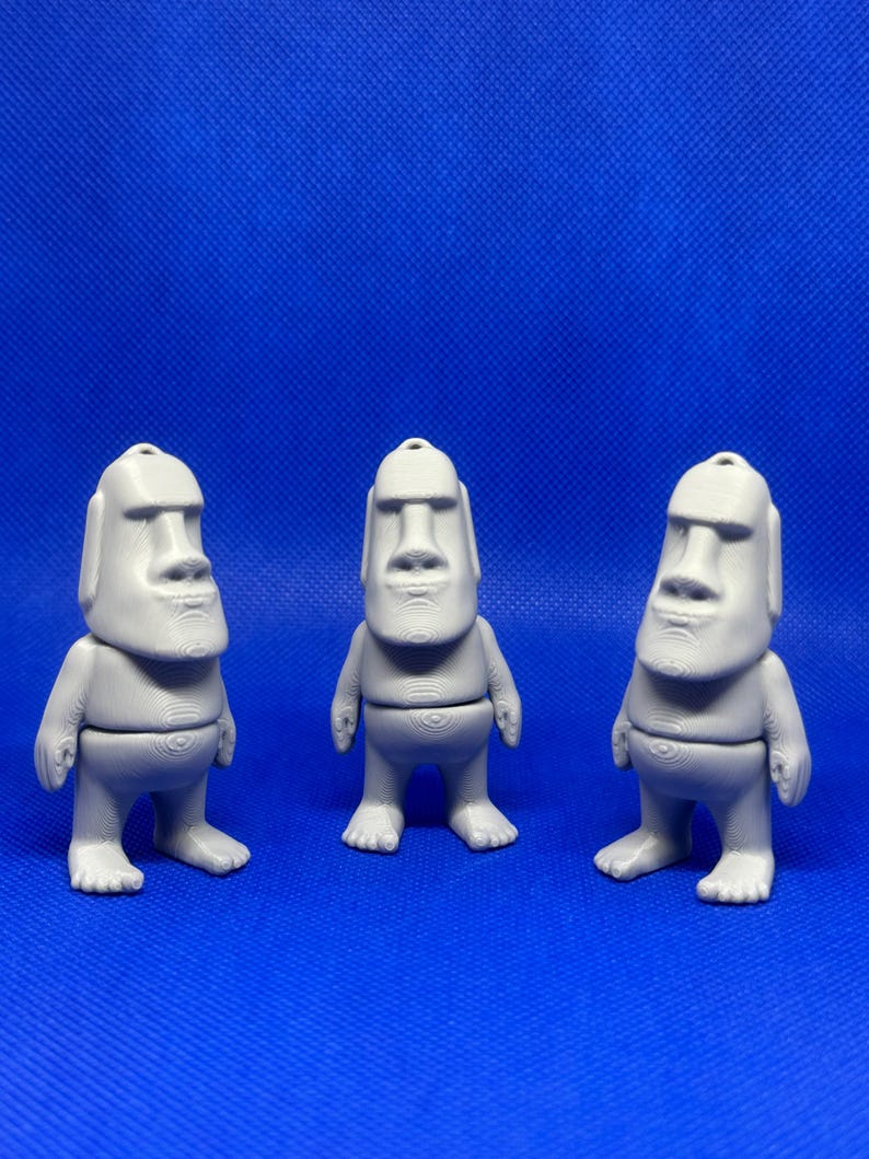 Moai Keychain, Moai Keyring, 3D Printed Moat, Easter Island Moai ...