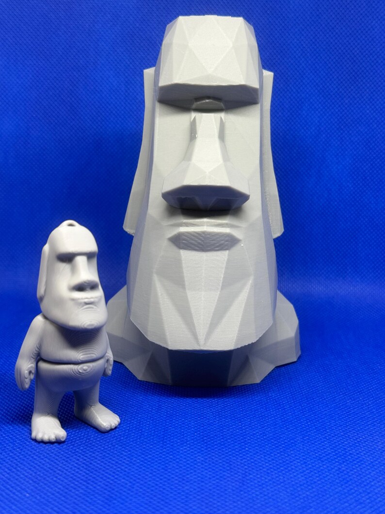 Moai Keychain, Moai Keyring, 3D Printed Moat, Easter Island Moai ...