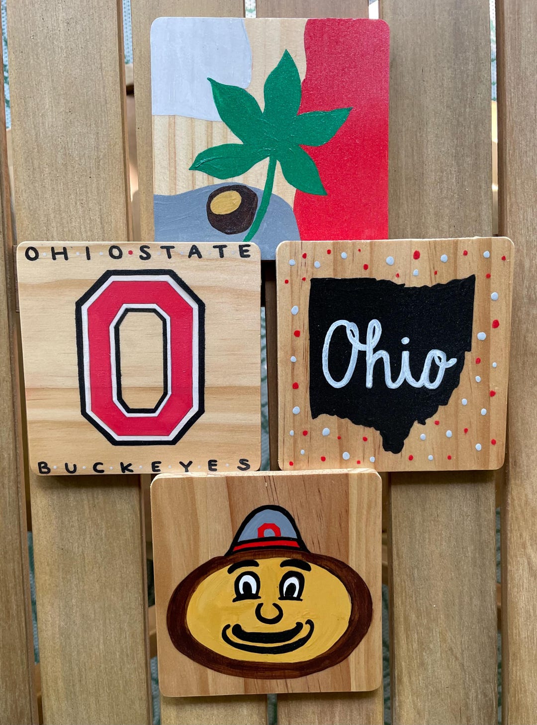 Ohio State Buckeyes Wooden Coasters - Etsy