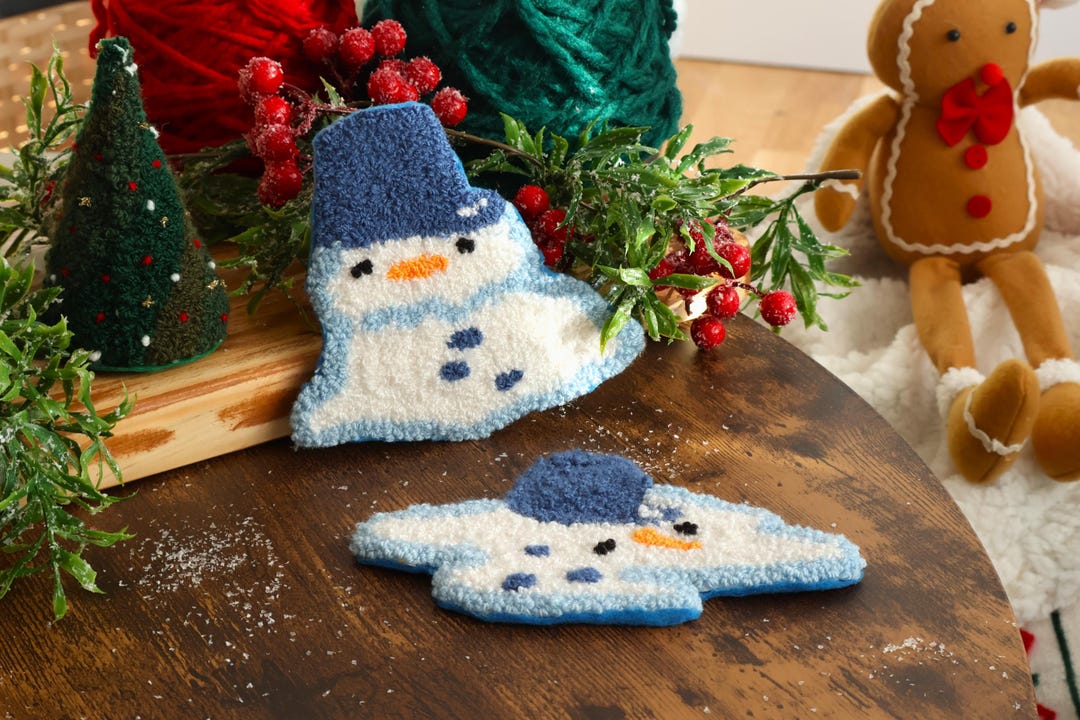 Playful Melted Snowman Coasters,handcrafted Winter Decor,winter Punch ...