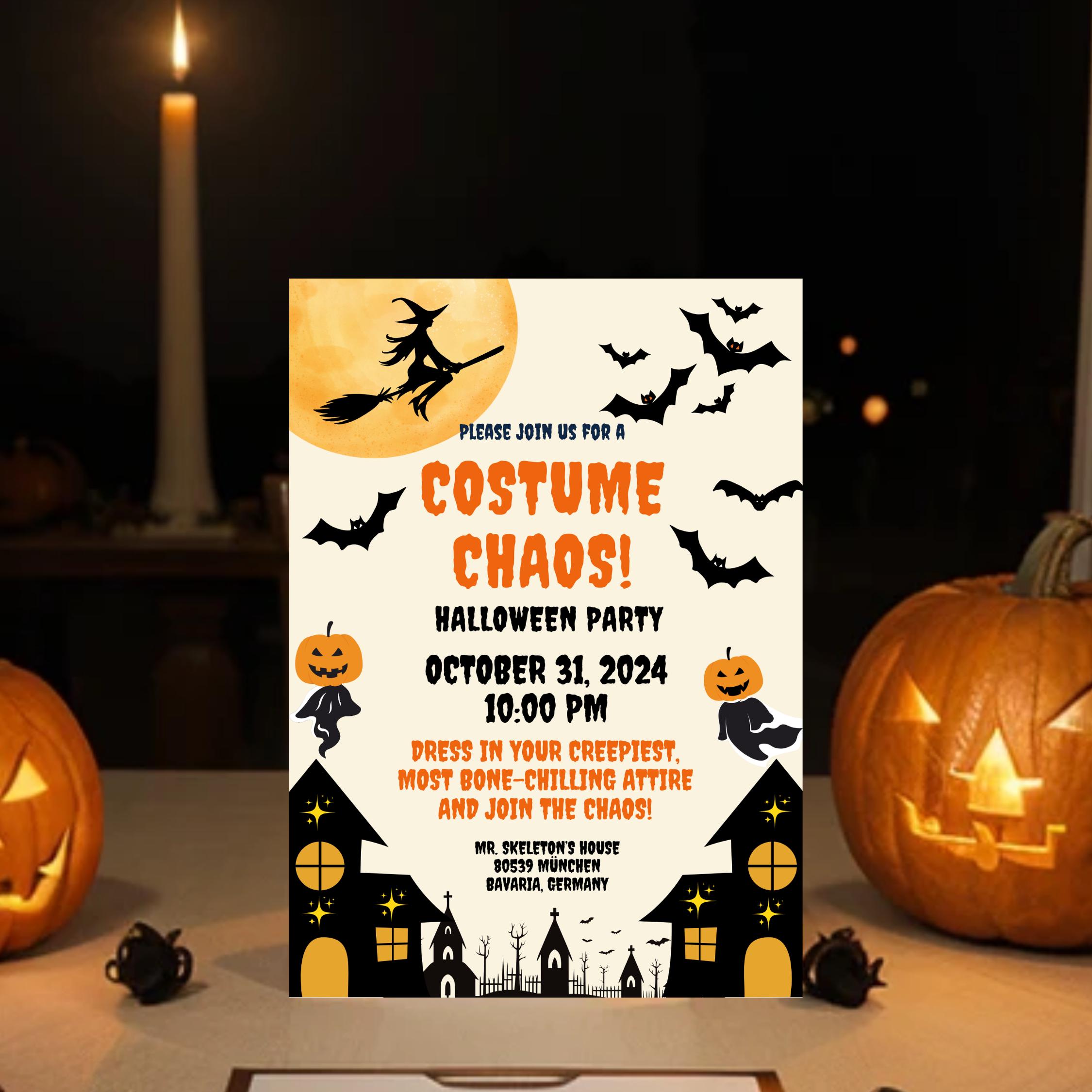 Editable Spooktacular Halloween Invitation, Spooky Halloween Ghost ...