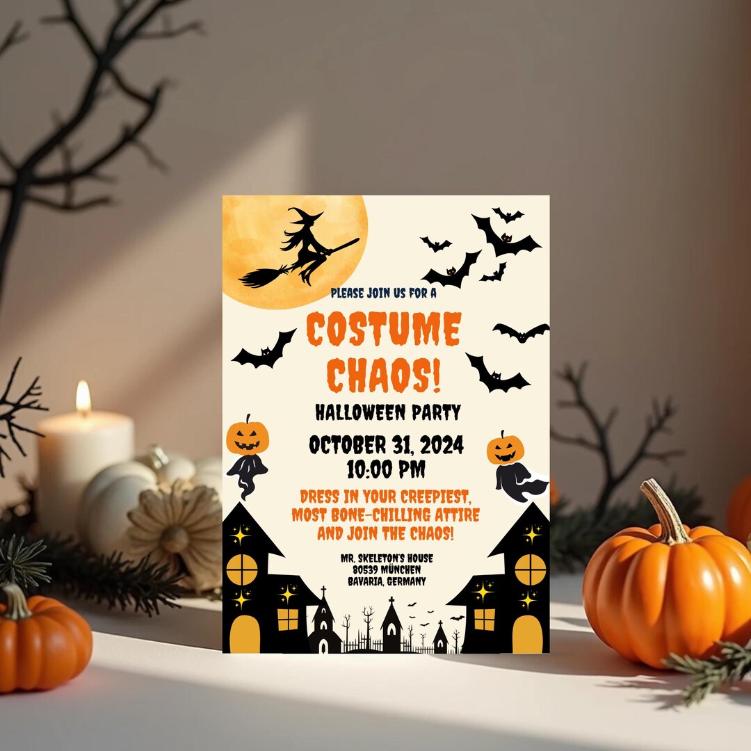 Editable Spooktacular Halloween Invitation, Spooky Halloween Ghost ...