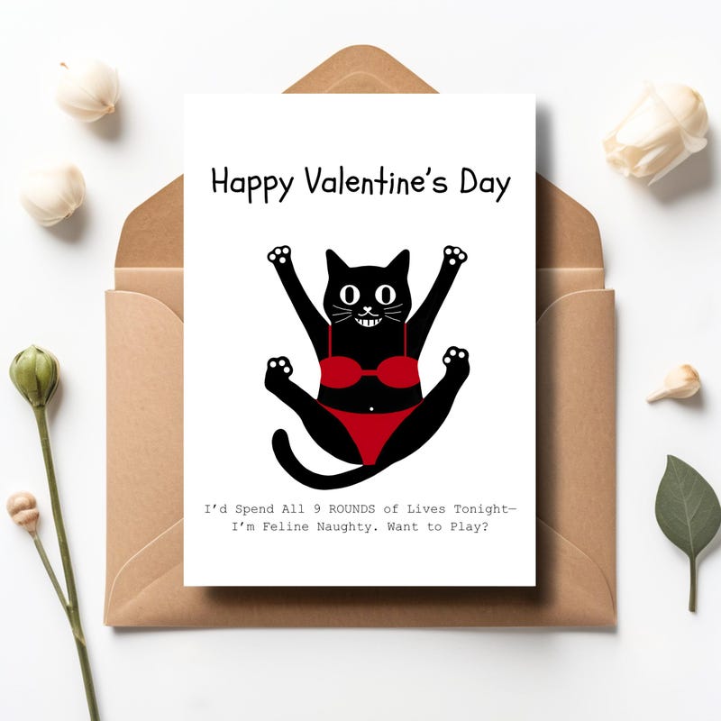 Cat Love Card - Etsy
