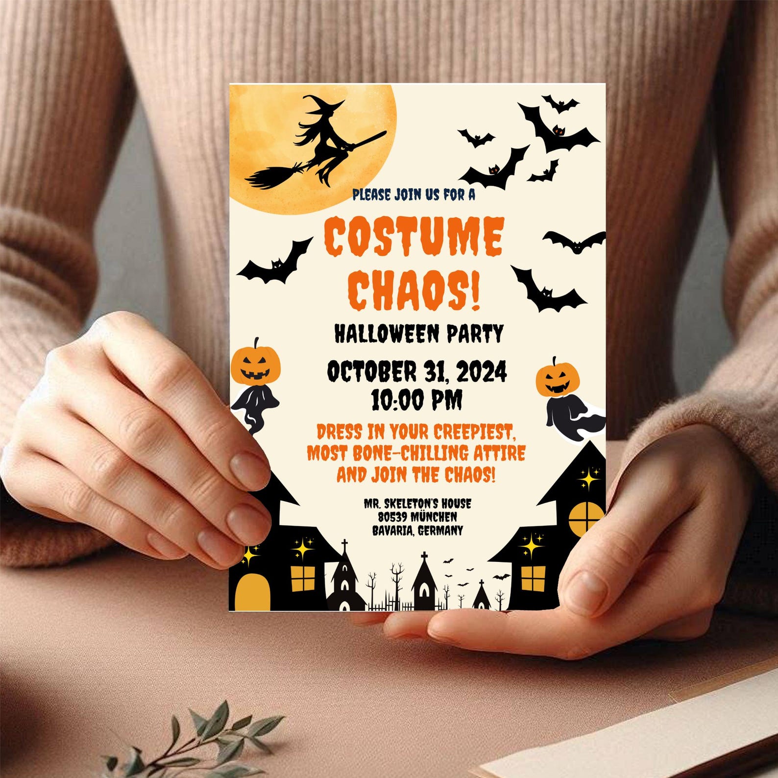 Editable Spooktacular Halloween Invitation, Spooky Halloween Ghost ...