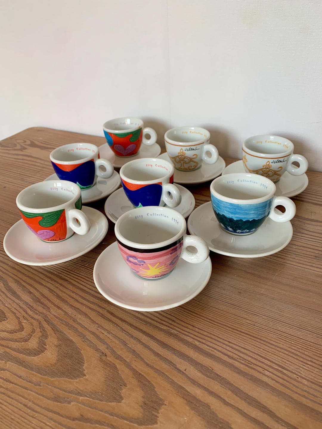 Set of 8 Richard Ginori X Illy Espresso Coffee Cups – Italian Porcelain ...
