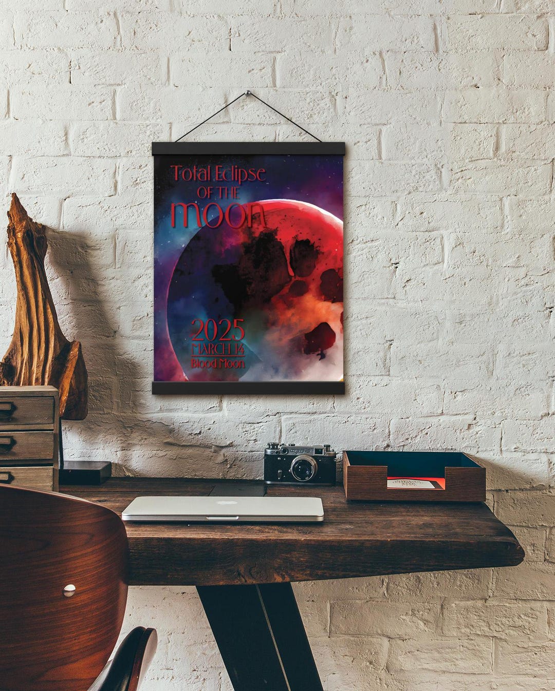 Blood Moon Lunar Eclipse Poster | Moon Phase Wall Hanging | Celestial ...