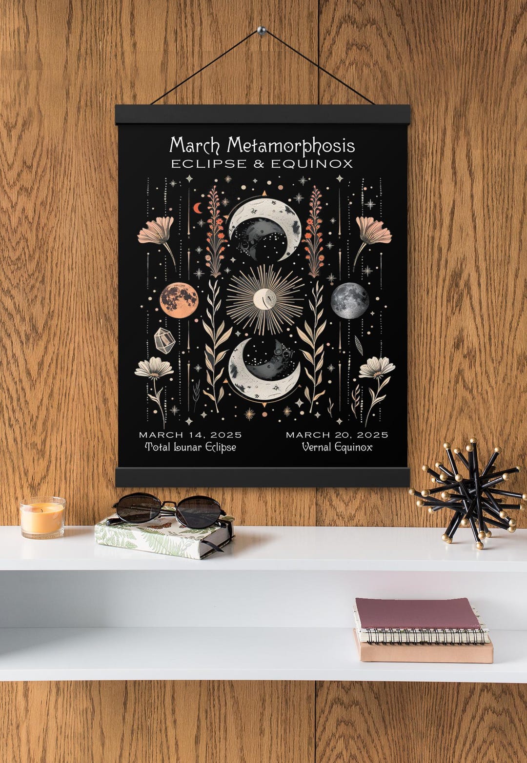 Boho Moon Phase Decor for Lunar Eclipse Watchers & Equinox Lovers ...