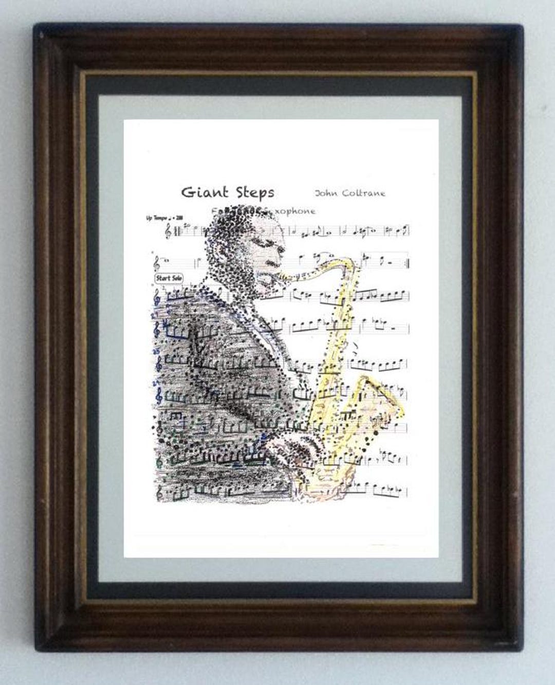 John Coltrane Poster, a Portrait of the Jazz Legend and Saxophone ...