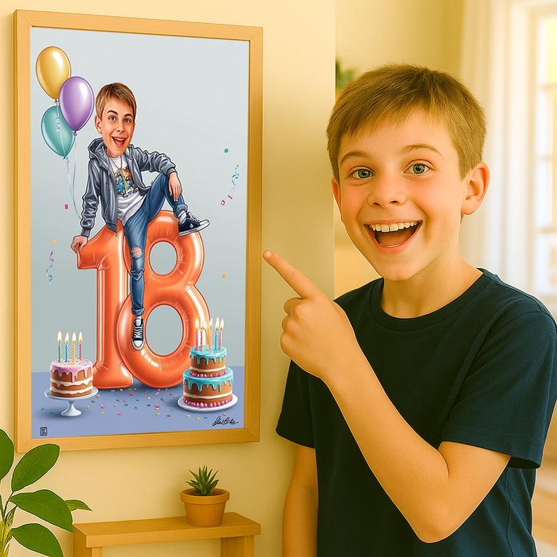 Personalized 18th Birthday Caricature Gift: Unique Milestone Keepsake ...