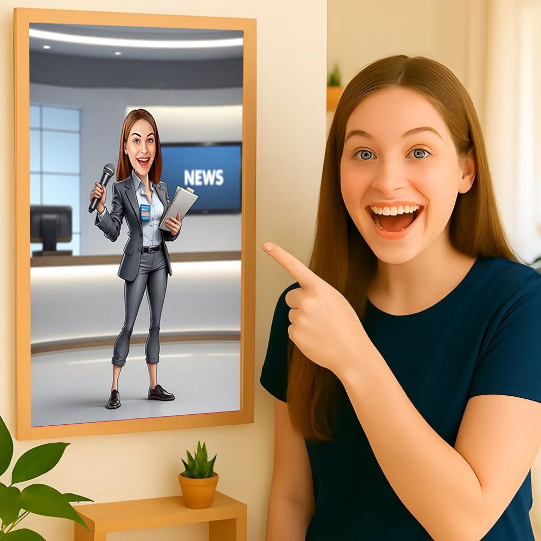 Personalized Anchor Caricature Custom Sports Caster Cartoon Portrait ...