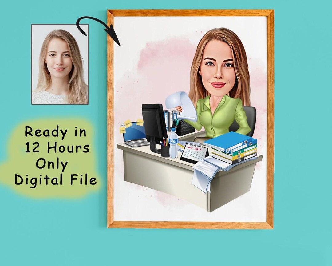 Custom Female Boss Cartoon Portrait, Boss Portrait, Gifts for Boss ...