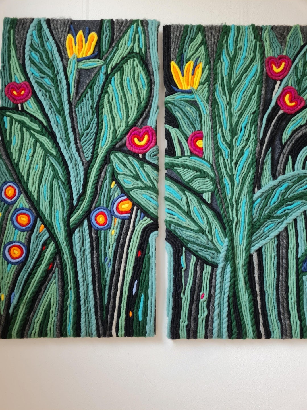 Picture Made of Woolen Cords, Pure Wool, Unusual Object, Handmade ...