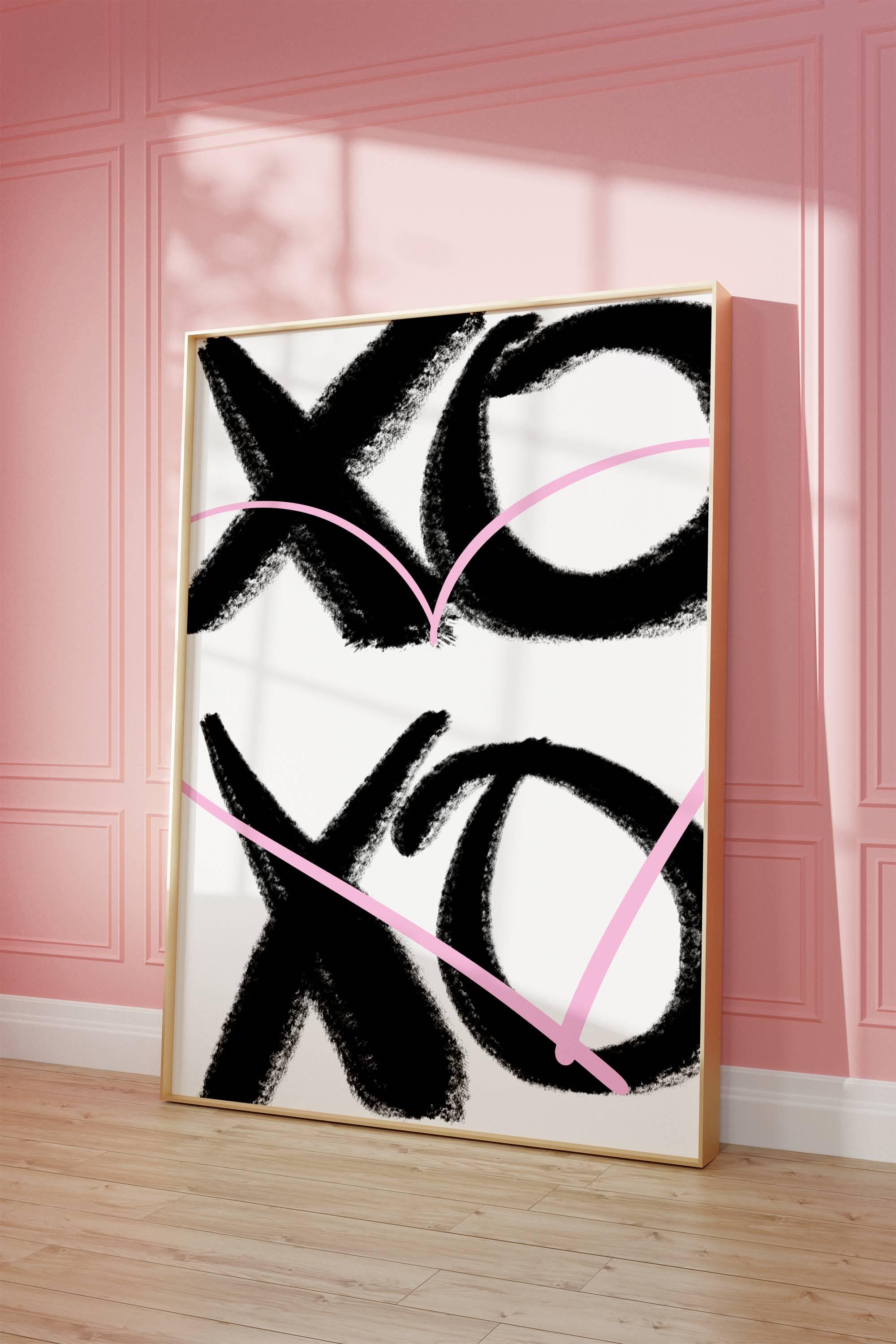 Gallery Girly Prints Set of 6 Pink Vintage Prints XOXO Black and Pink ...
