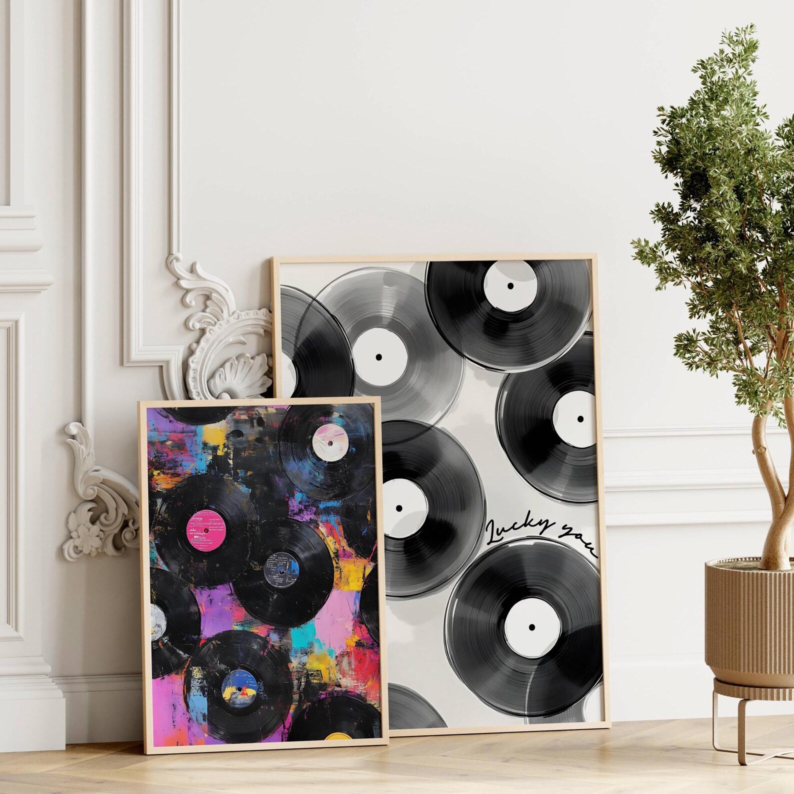 Pink Vinyl Record Wall Art Digital Download, Pink, Orange, Red Vinyl ...