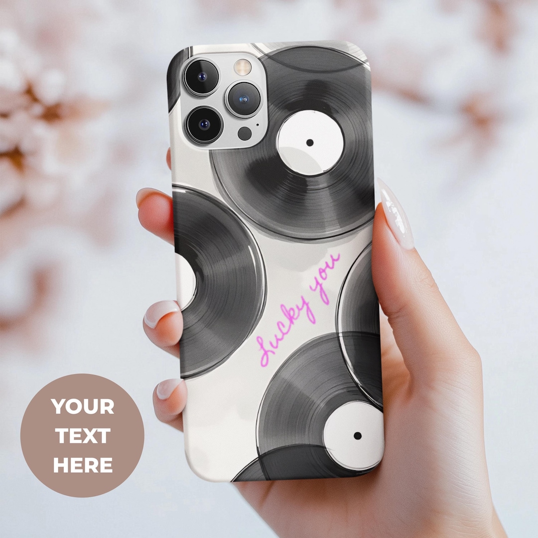Personalized Retro Vinyl Record Phone Case, Lucky You Slim Phone Cover ...