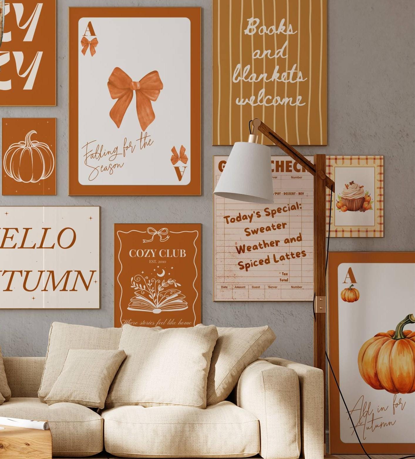 Fall Gallery Wall Set of 14 Prints, Autumn Posters for Cozy Fall Decor ...