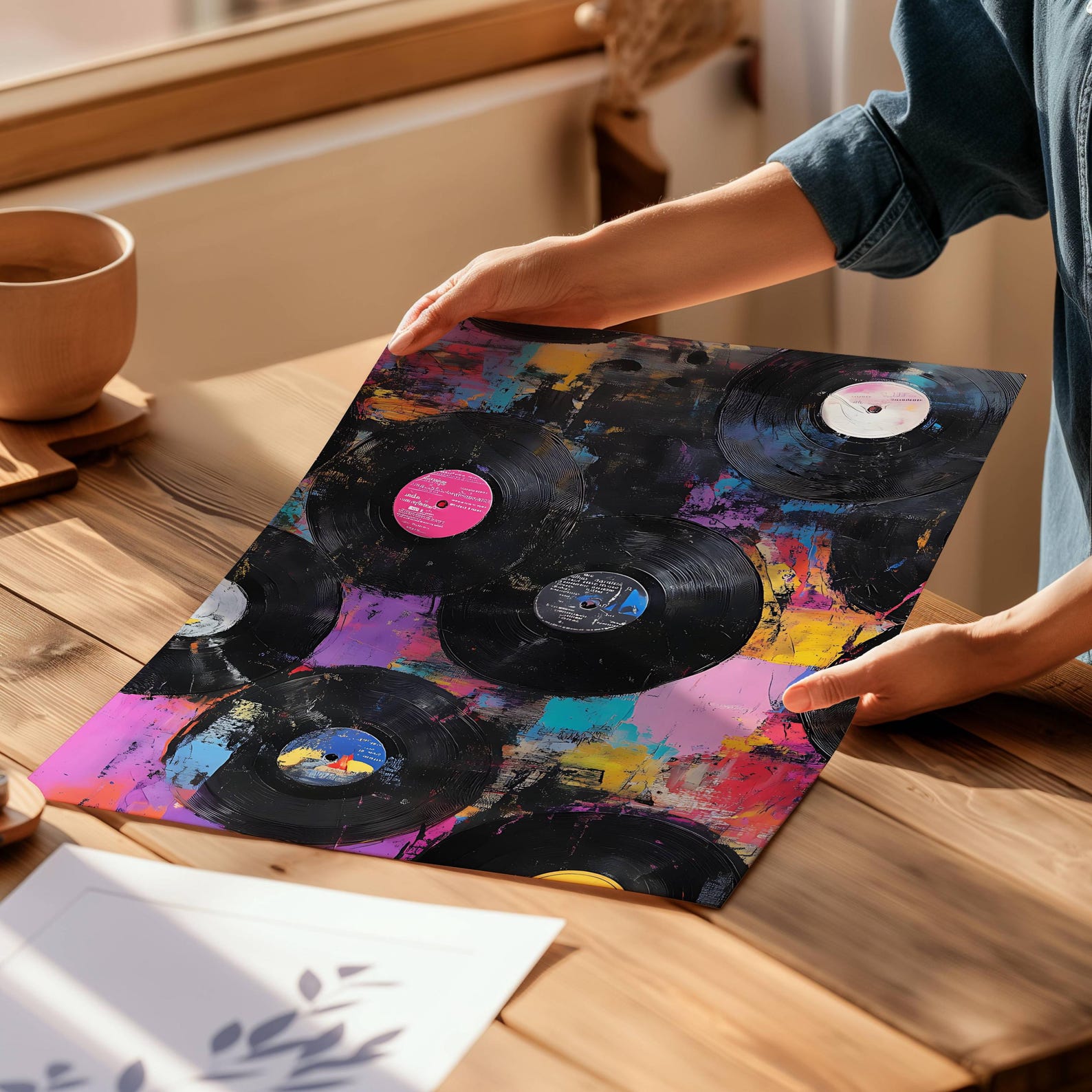 Pink Vinyl Record Wall Art Digital Download, Pink, Orange, Red Vinyl ...