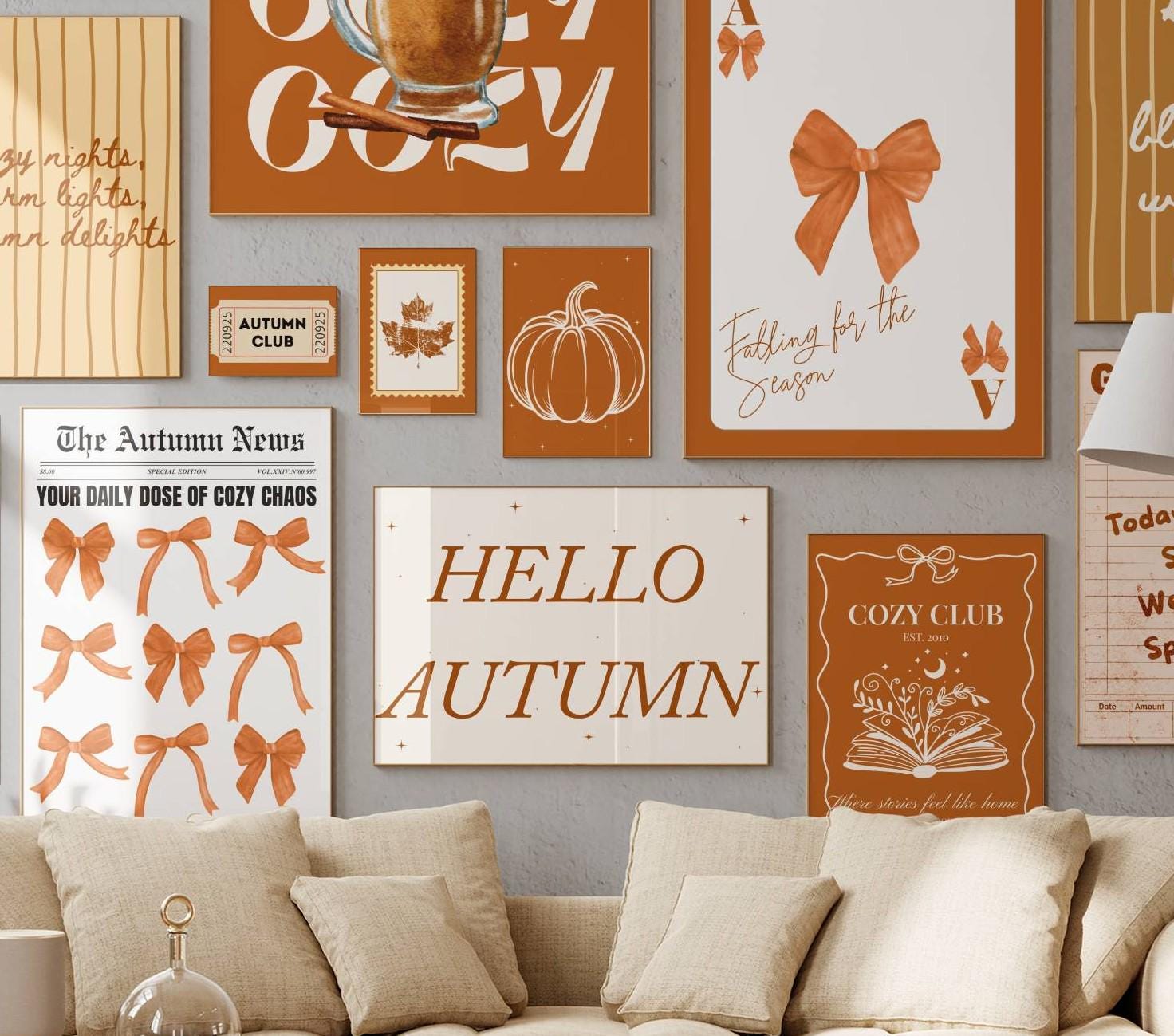 Fall Gallery Wall Set of 14 Prints, Autumn Posters for Cozy Fall Decor ...