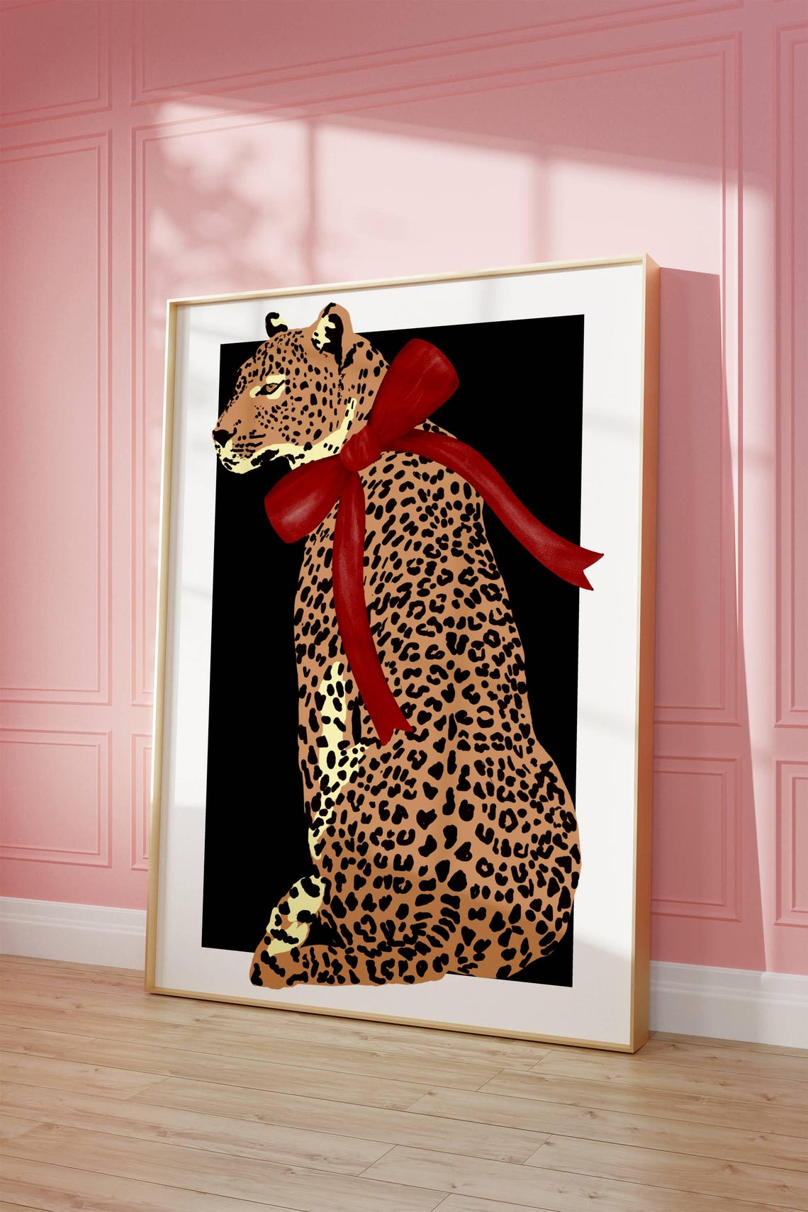 Set of 6 Posters, Red Poster, Leopard Wall Art, Red Fashion Wall Art ...