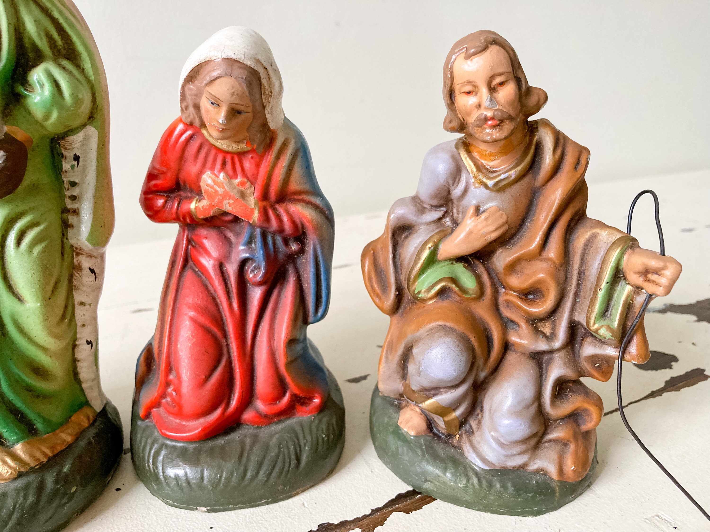 Set of Four Vintage Paper Mache Nativity Figures From Western | Etsy