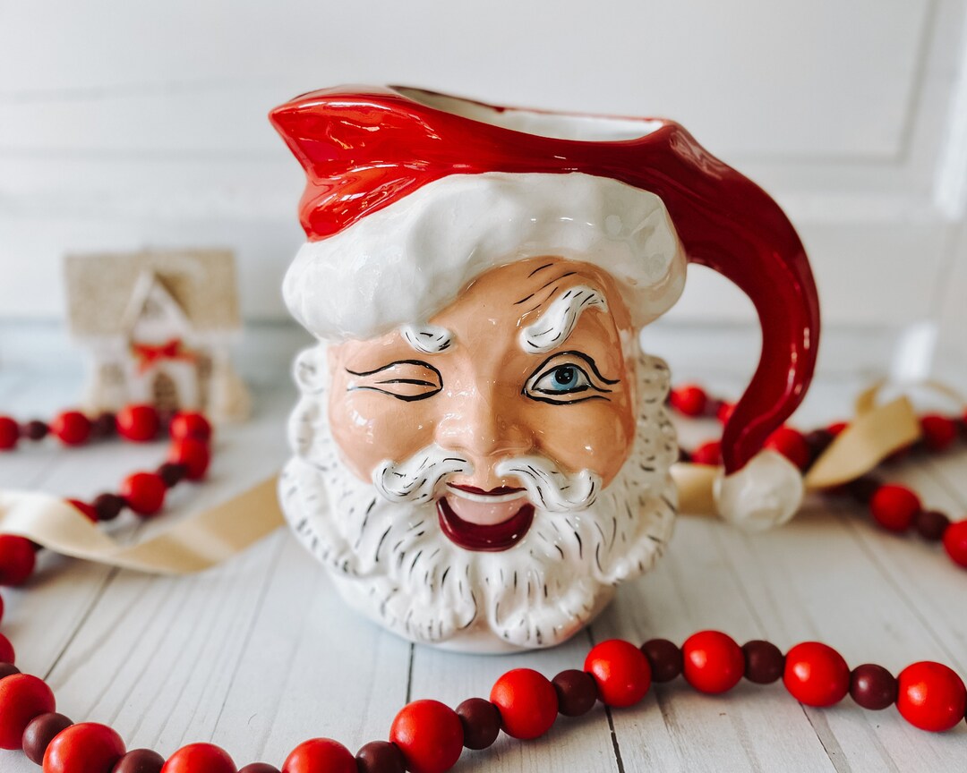 Vintage Jamar Mallory Winking Santa Pitcher - Etsy