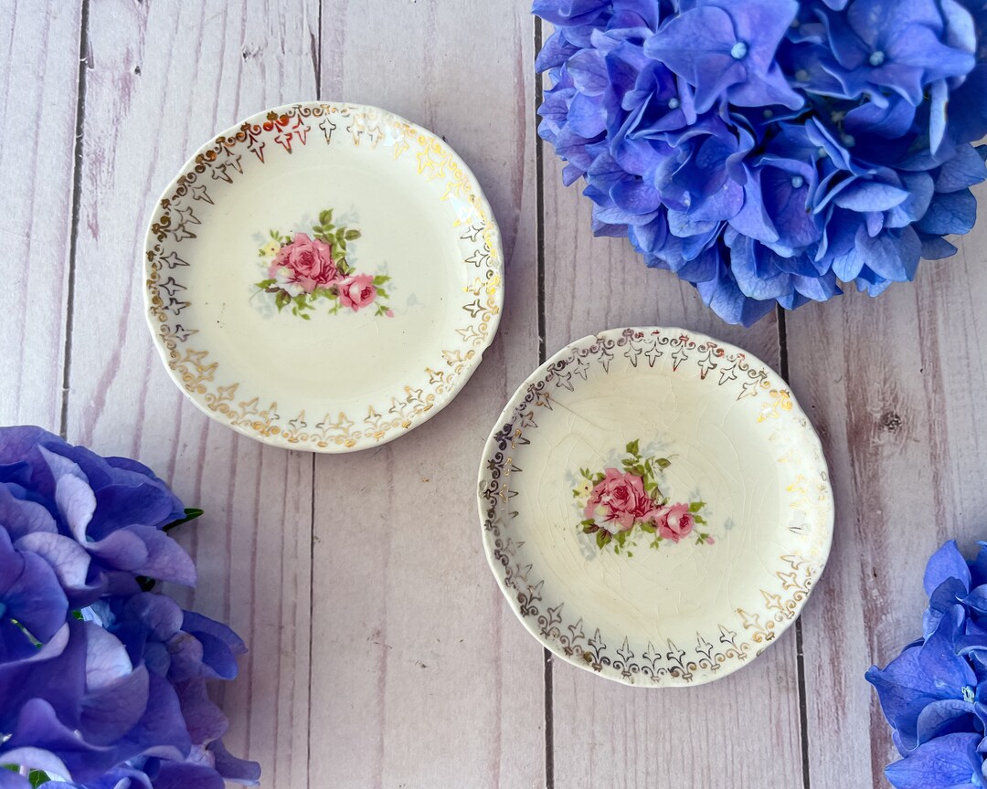 Pair of Vintage Floral Butter Pats - Etsy