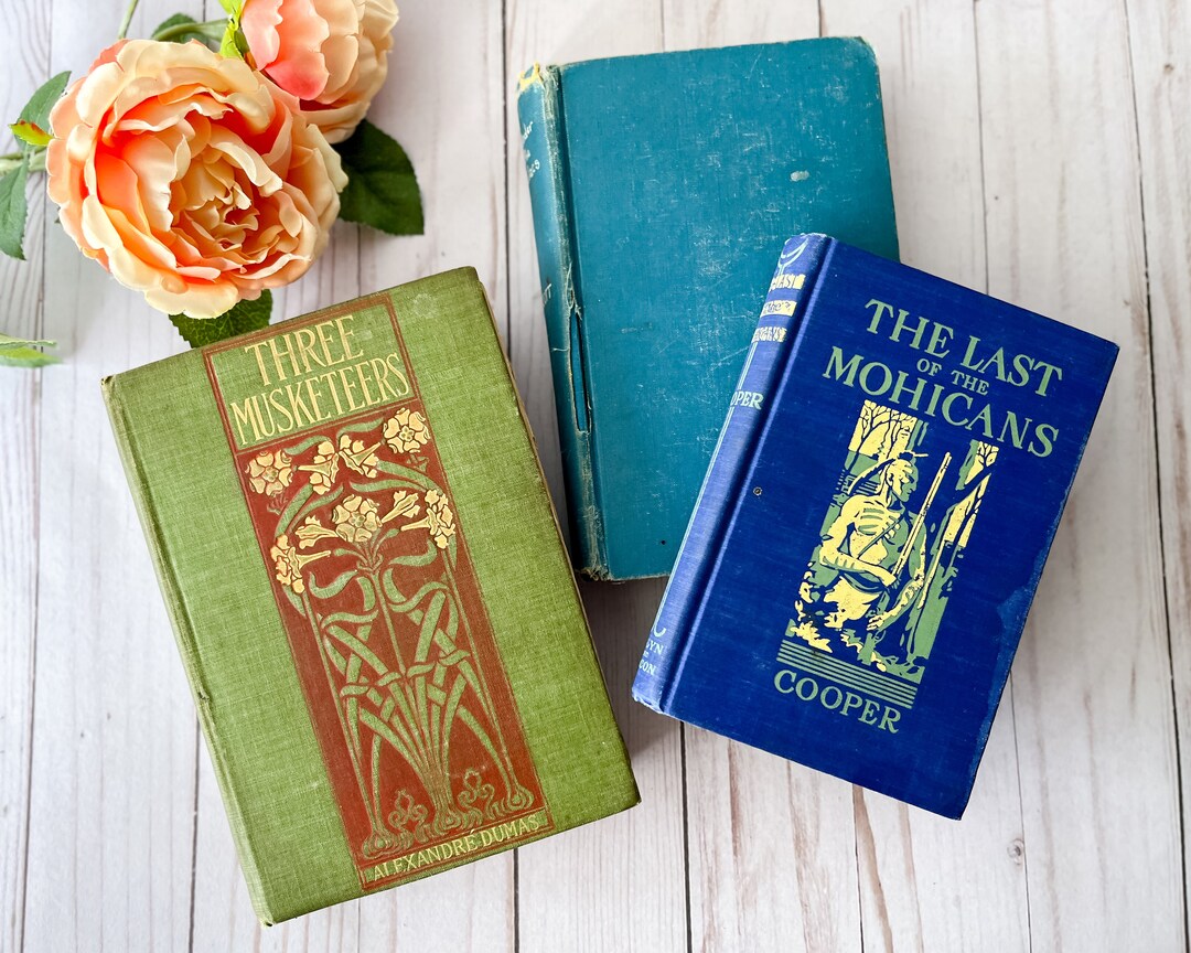 Vintage Blue and Green Classic Book Stack - Etsy