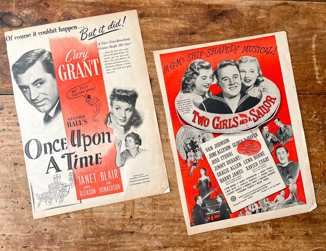 Pair of Vintage 1940’s Magazine Movie Posters - Etsy