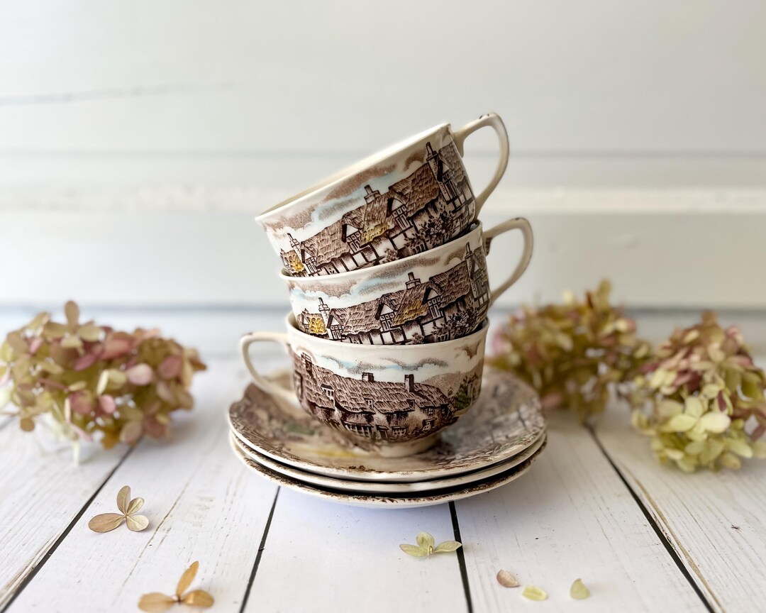 Set of Three Vintage Johnson Brothers Brown Transferware Ironstone ...