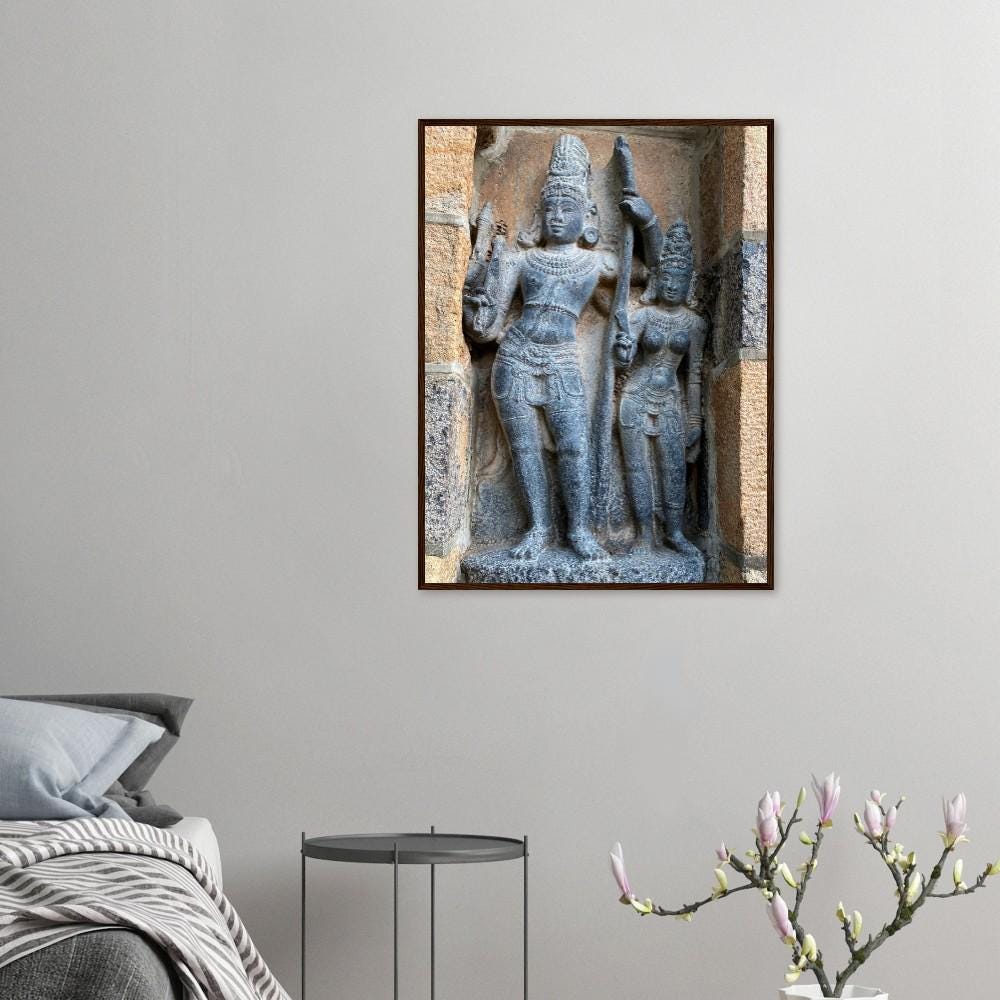 1000 Years Old Shiva Parvathi Premium Wooden Framed Art - Etsy