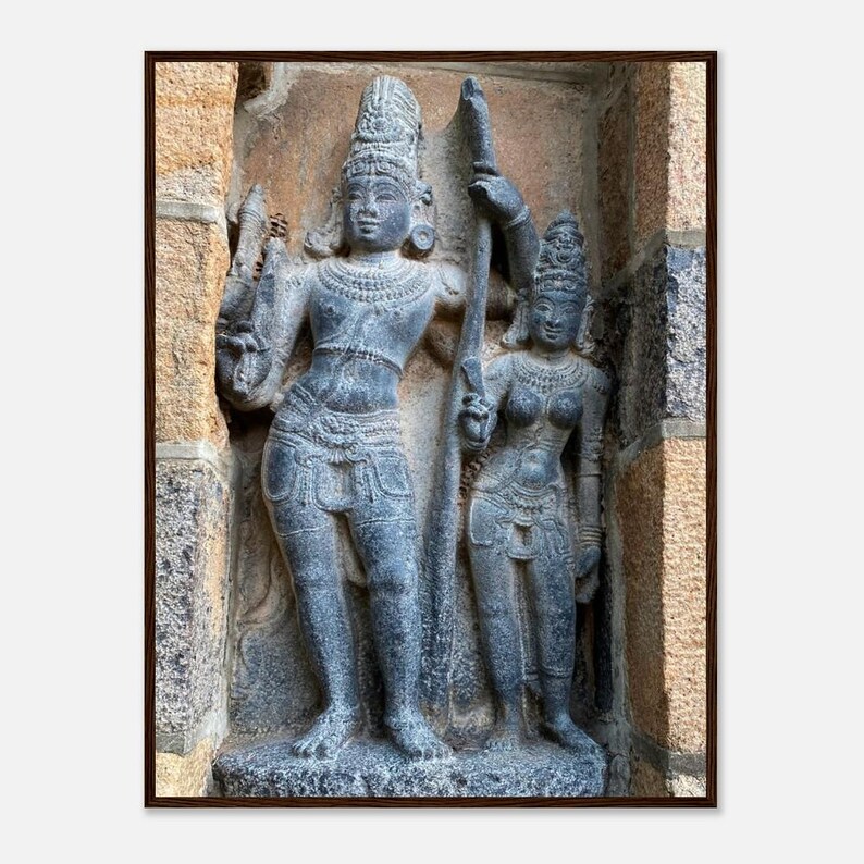 1000 Years Old Shiva Parvathi Premium Wooden Framed Art - Etsy