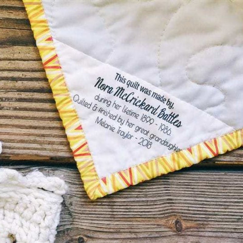 Custom Quilt Label - Etsy