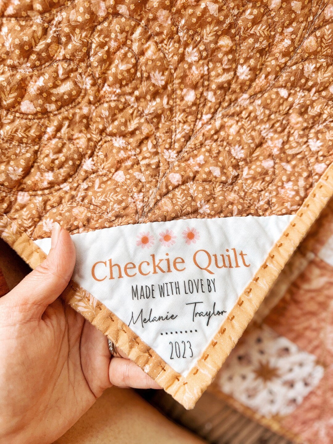Checkie Quilt Label - Personalized for You - Etsy