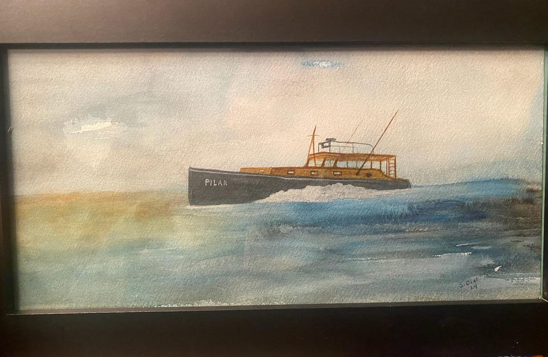 Ernest Hemingway Pilar Watercolor Print - Etsy