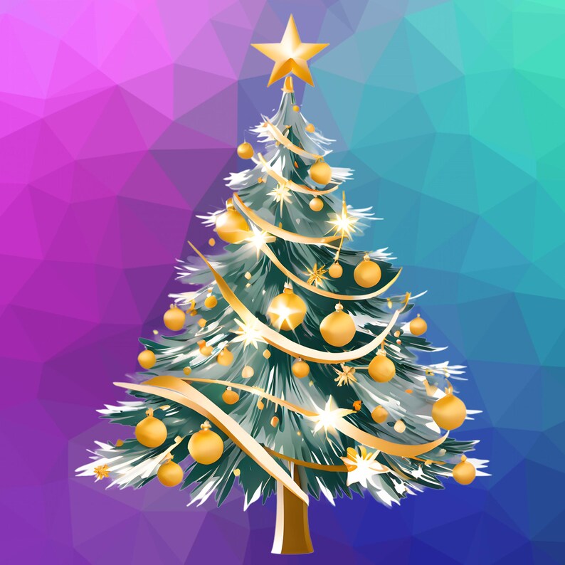 Christmas Tree Clipart PNG Bundle, Festive Holiday Pine Tree Graphics for Cards, Invitations ...