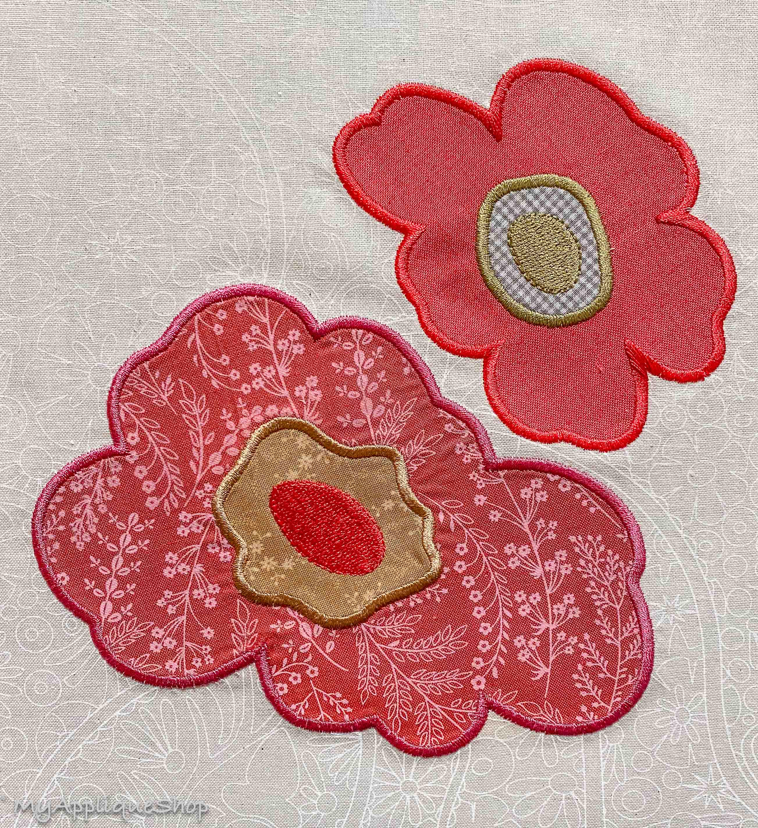 Modern Flower Machine Embroidery File for Appliqué (04) - Etsy