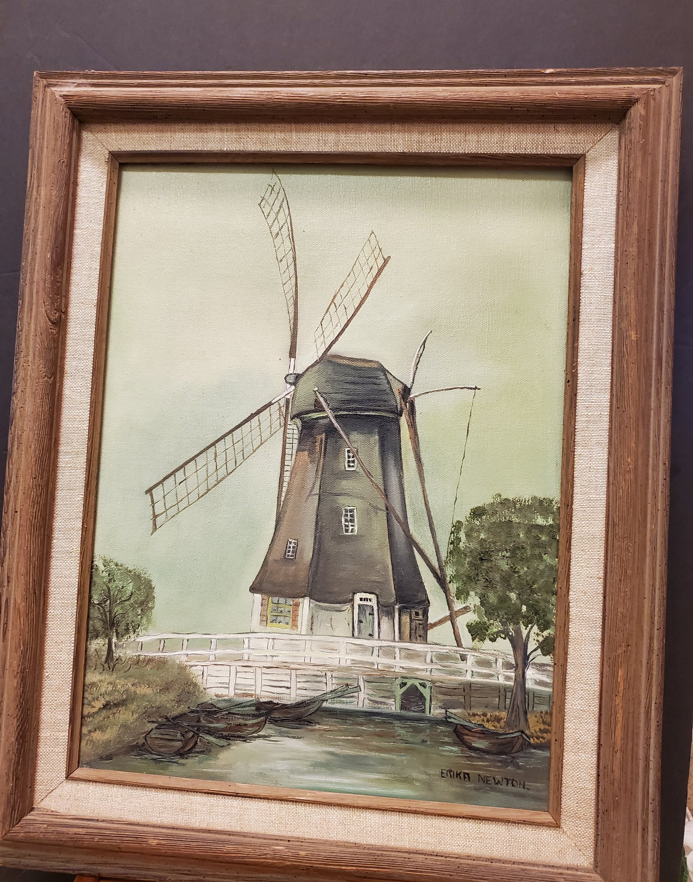 Old Dutch Windmill Painting