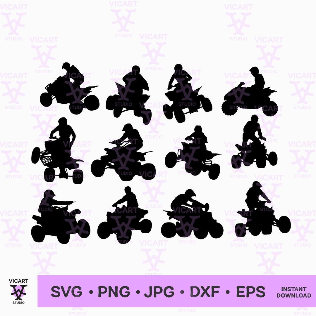 Atv Bundle Svg, Atv Svg, Atv Silhouette, Atv Offroad Svg, Dirty 4 ...