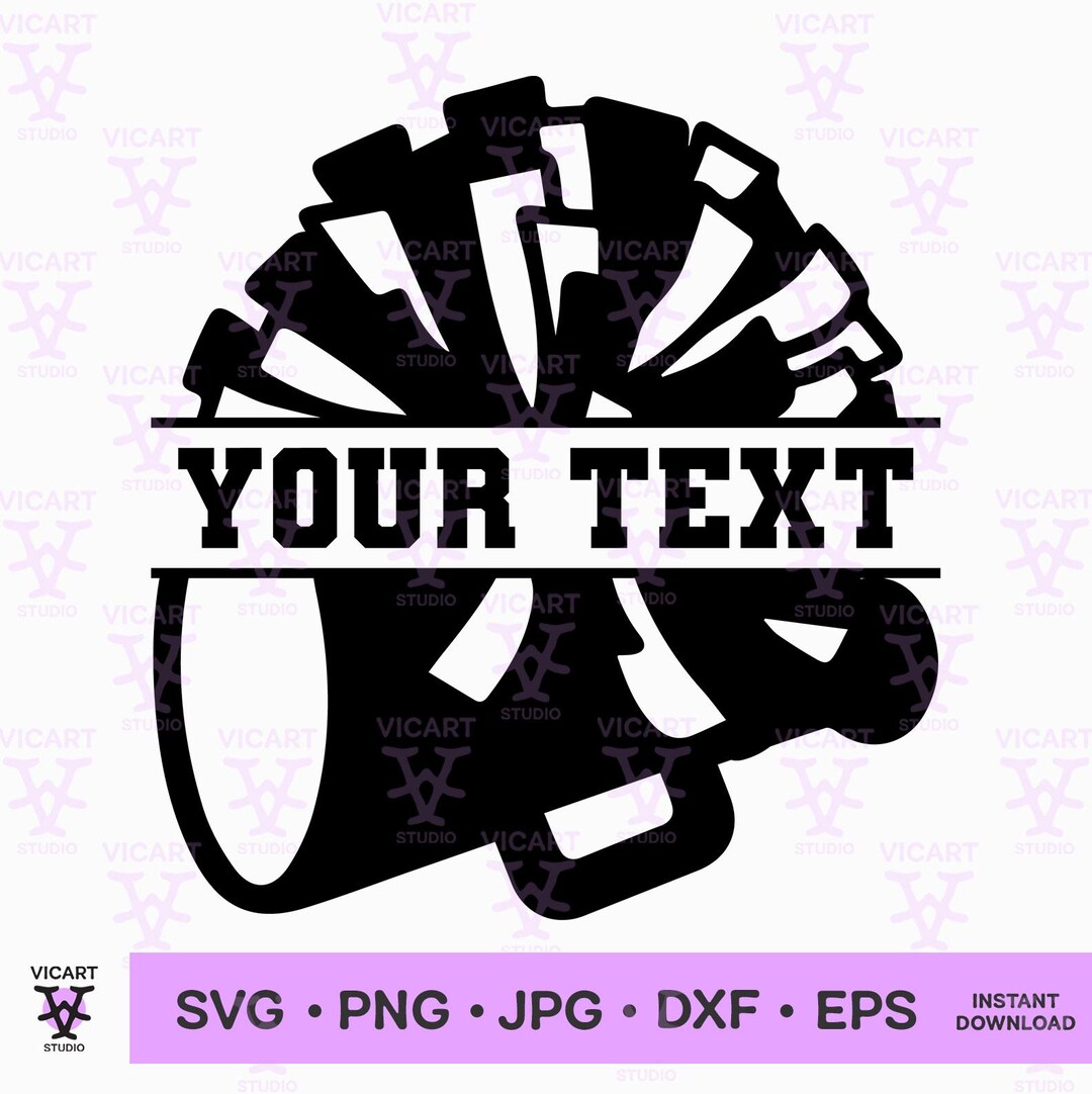 Pom Pom Split Monogram Svg, Cheerleader Svg, Cheer Mom Svg, Pom Pom ...