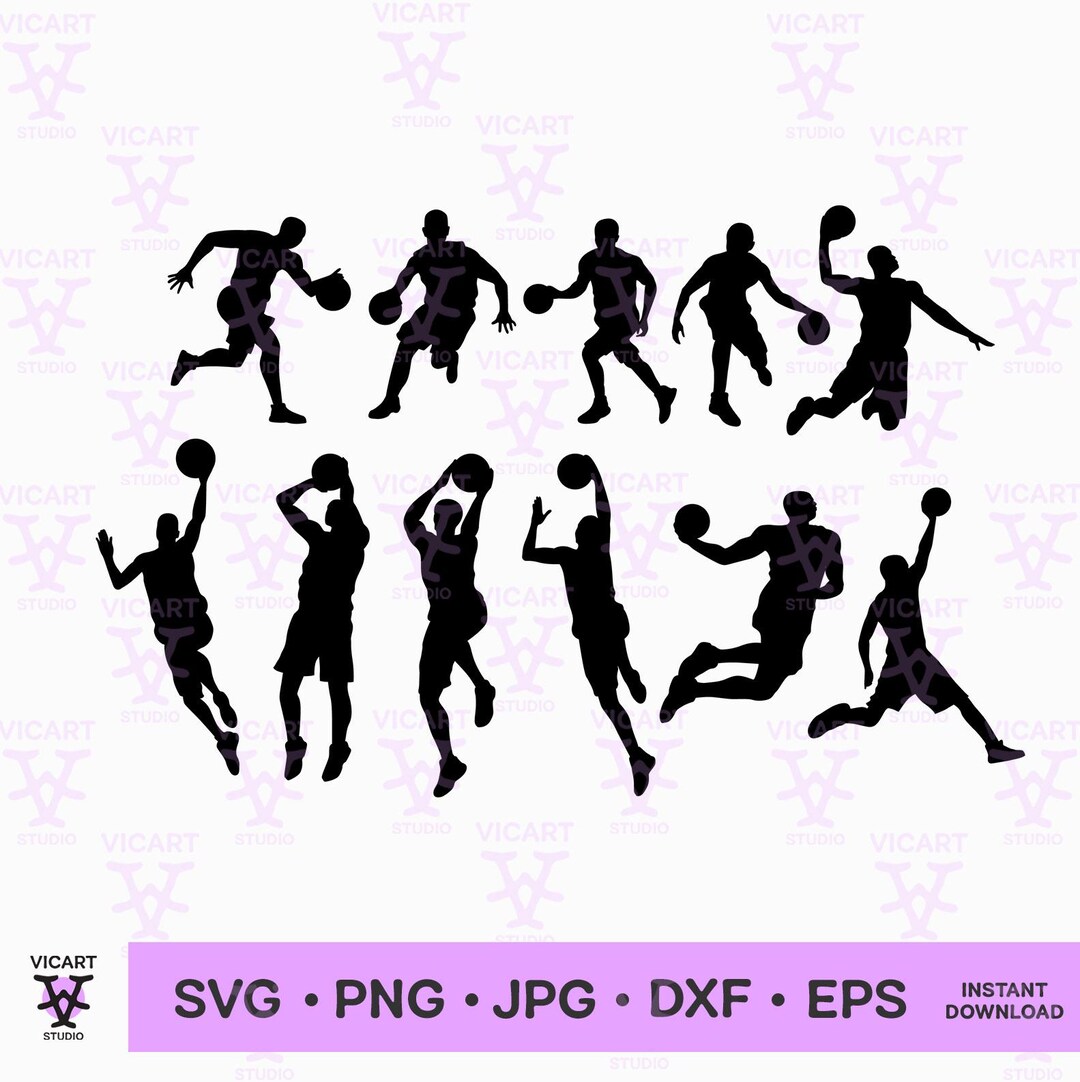 Basketball Bundle Svg, Basketball Silhouette, Basketball Player Svg ...