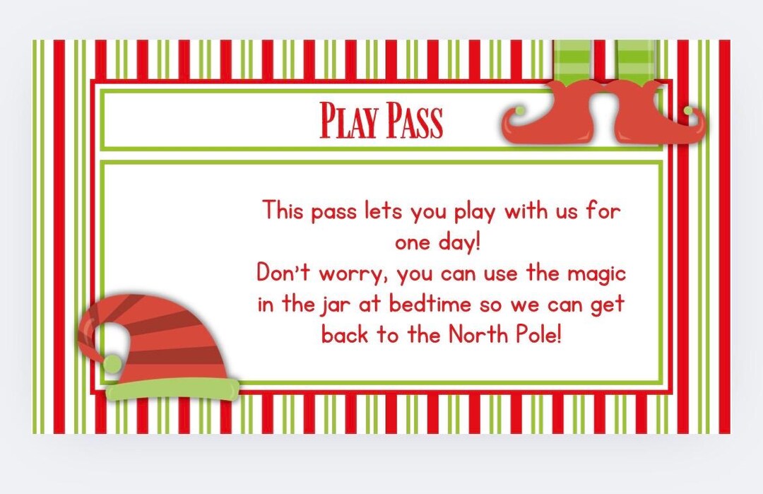 Elf on the Shelf Play Pass - Etsy