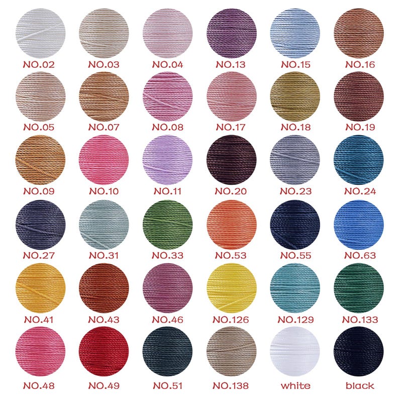 0.45MM Round Waxed Polyester Thread, Great for Leather Sewing, Anti ...