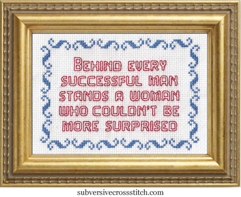 Subversive Cross Stitch PDF Pattern: Behind Every Successful - Etsy
