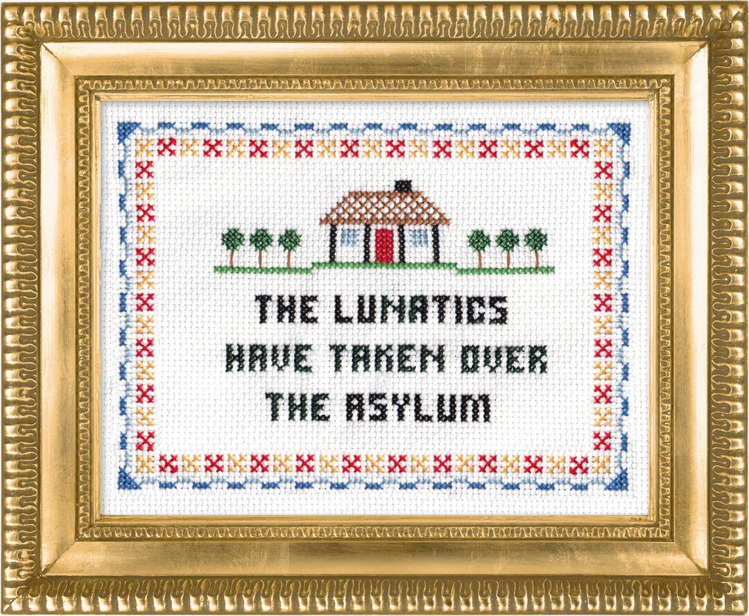 Official Subversive Cross Stitch Kit: the Lunatics Have Taken Over the ...