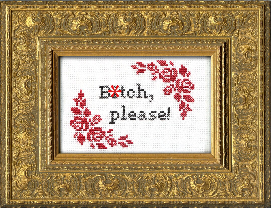 Subversive Cross Stitch PDF Pattern: Btch, Please - Etsy UK
