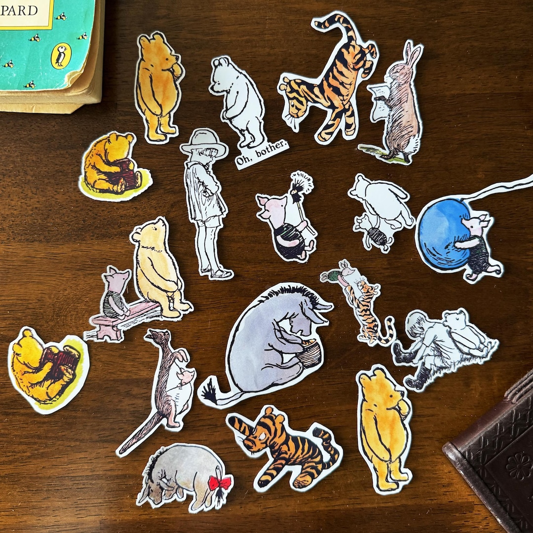 Winnie the Pooh Vintage Stickers, Tigger, Piglet, Eeyore, Storybook ...