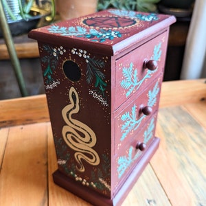 Witchy Supply Storage. Hand Painted Witchcraft Jewelry Box. - Etsy