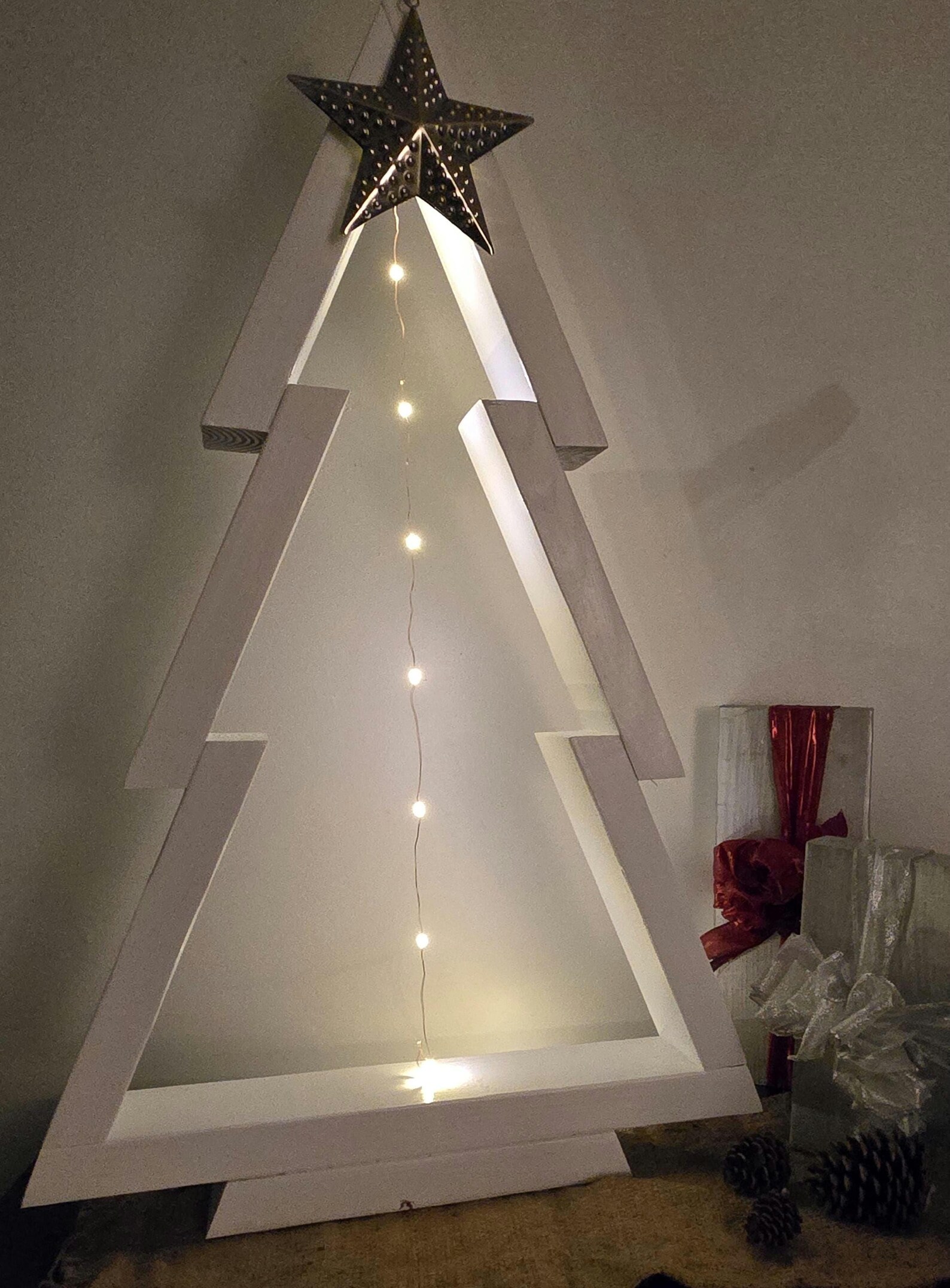 2x4 Christmas Trees With or Without White or Multicolored Lights - Etsy